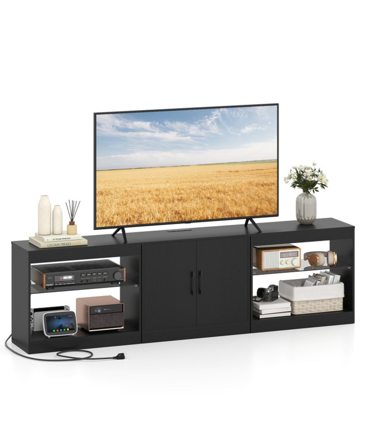 Click here for Gouun 77 in Led Entertainment Center with Power Ou... prices