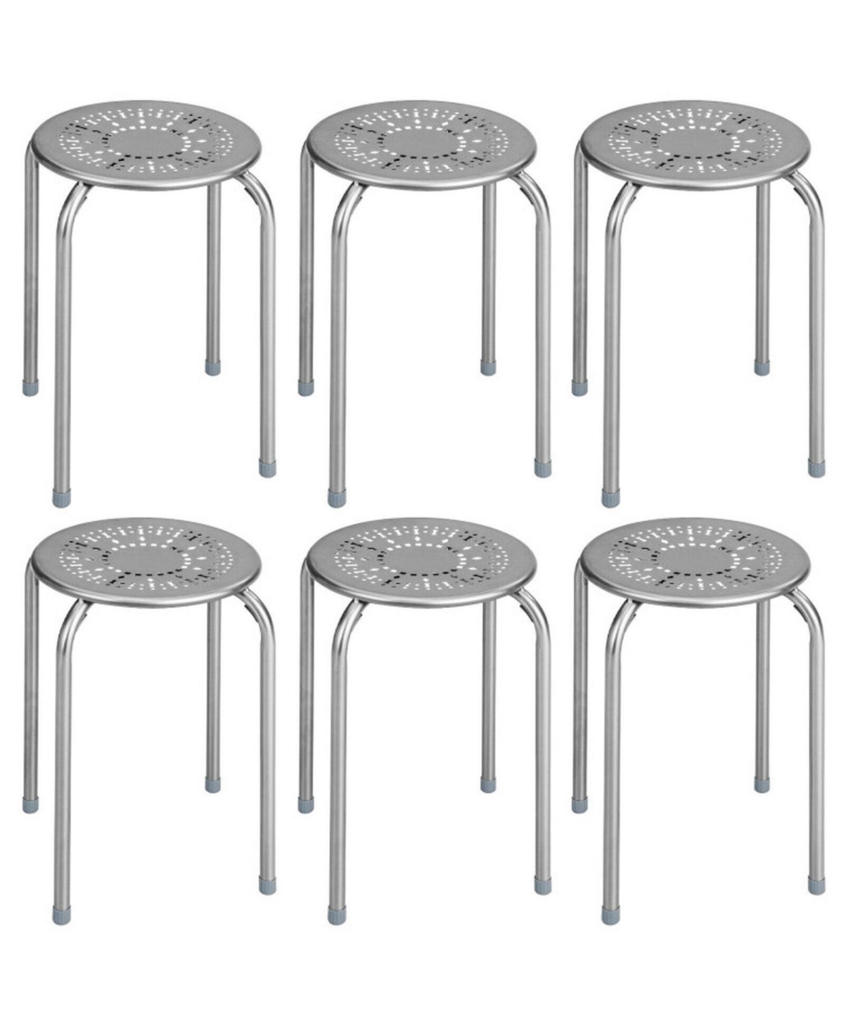Click here for Gouun Stackable Round Metal Stools Set of 6 with D... prices