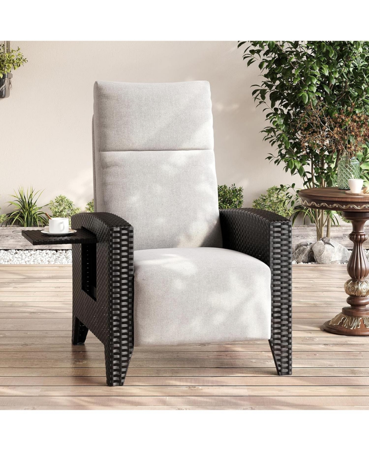 Click here for gaomon Outdoor Wicker Recliner with Adjustable Bac... prices