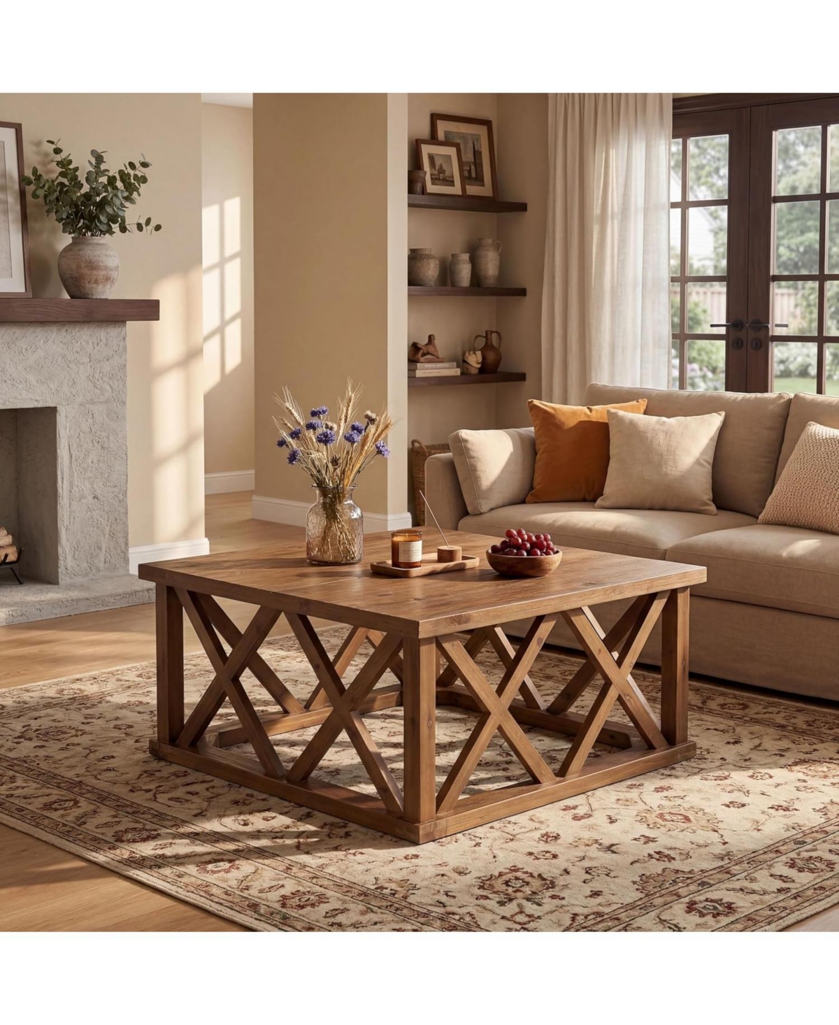 Click here for Tribesigns 39.37 Solid Wood Coffee Table with Rein... prices