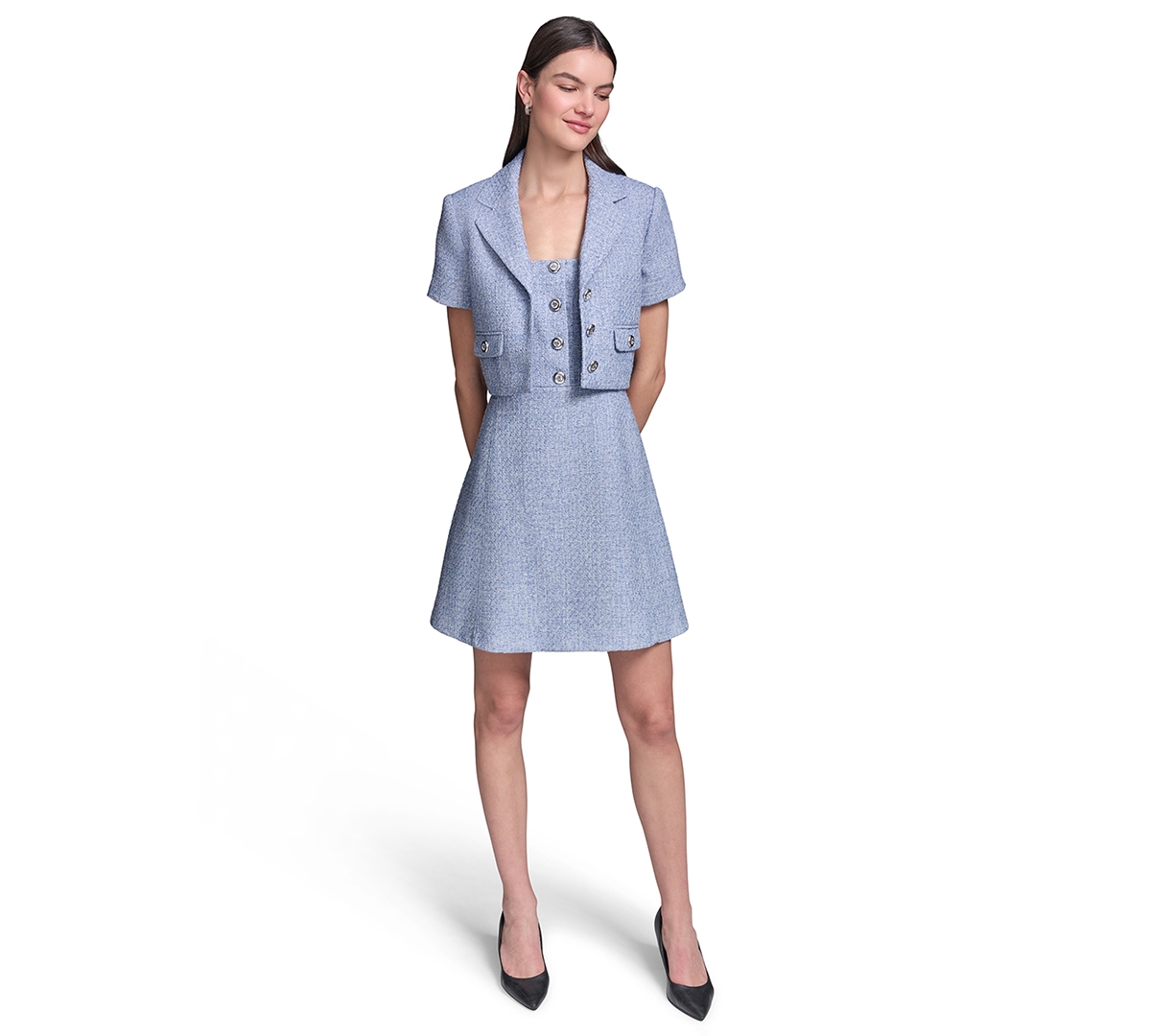 Click here for Karl Lagerfeld Paris Womens Cropped Tweed Jacket -... prices