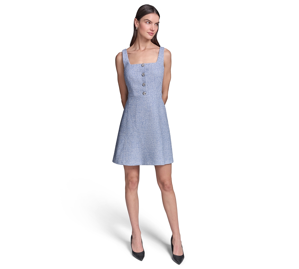 Click here for Karl Lagerfeld Paris Womens Tweed A-Line with Butt... prices