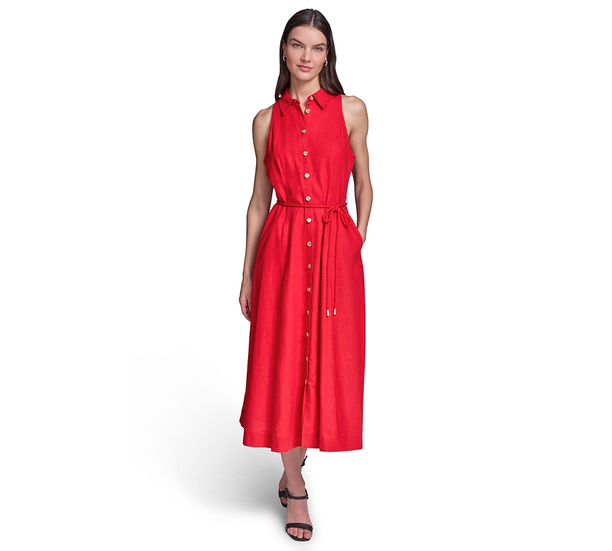 Click here for Karl Lagerfeld Paris Womens Collared with Rope Bel... prices