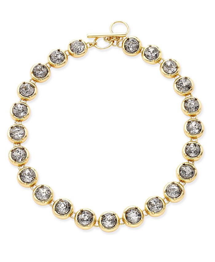 ABS by Allen Schwartz Gold-Tone Crystal Toggle Collar Necklace - Macy's