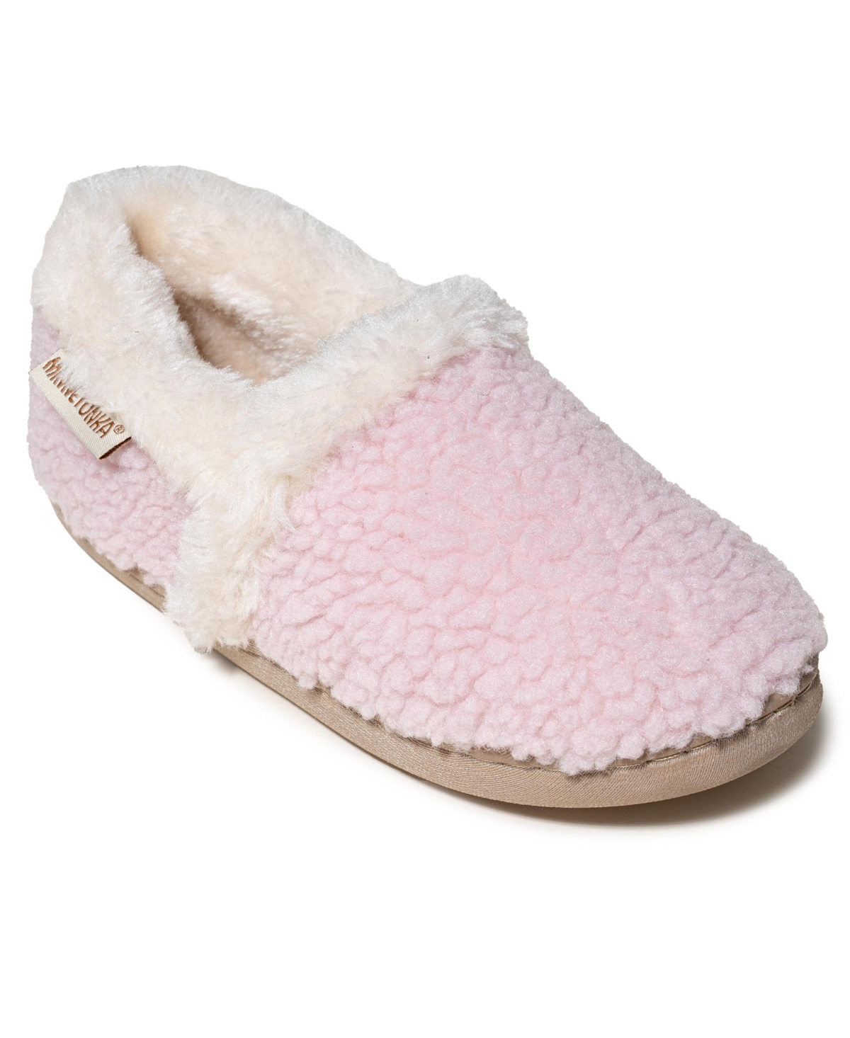 Click here for Minnetonka Kids Daina Faux Fur Slippers - Pink prices