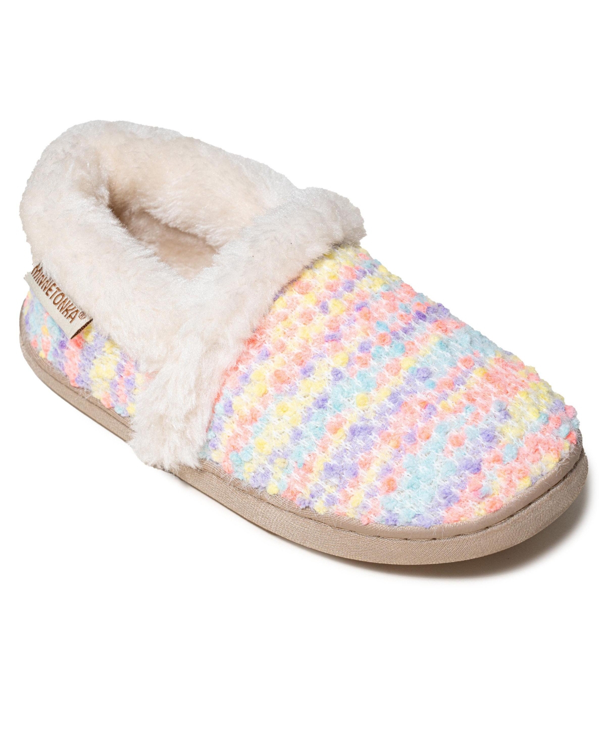 Click here for Minnetonka Kids Daina Faux Fur Slippers - Pink mul... prices