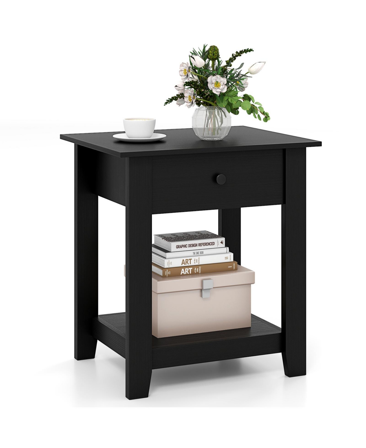Click here for Sugift Nightstand with Drawer 3-Tier Modern Bedsid... prices