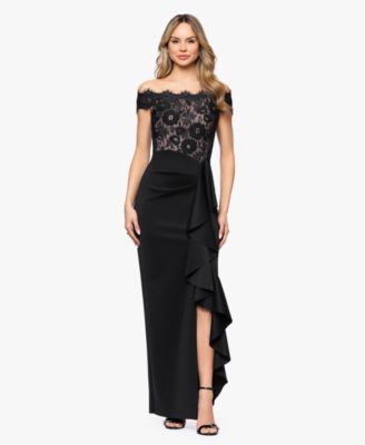 Click here for Betsy Adam Womens Off The Shoulder Maxi Gown prices