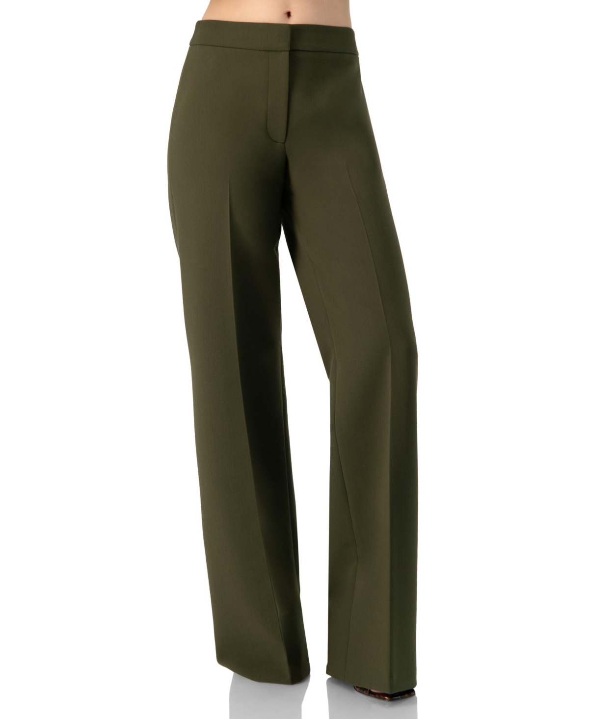 Click here for Ivonne Womens Straight Solid Gabardine Trousers -... prices