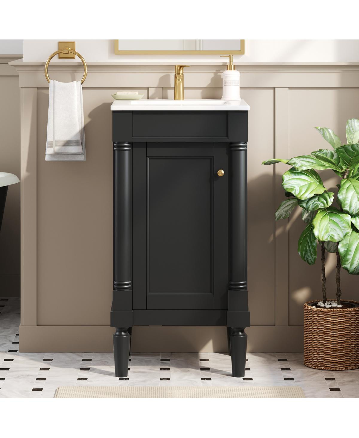 Click here for Sillysis 18 Inch French Bathroom Vanity with Ceram... prices