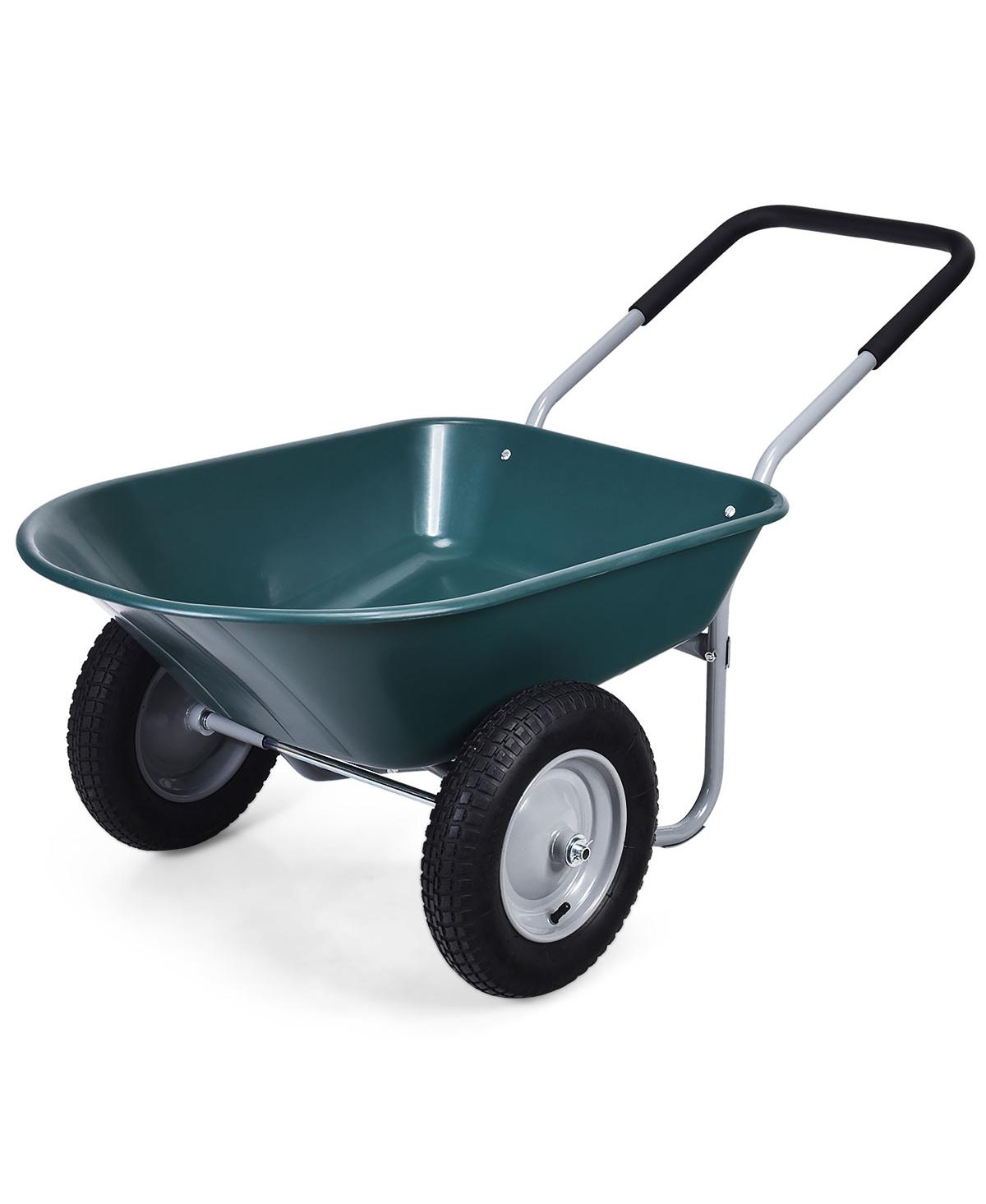 Click here for 2 Tire Wheelbarrow Garden Cart Heavy-duty Dolly Ut... prices