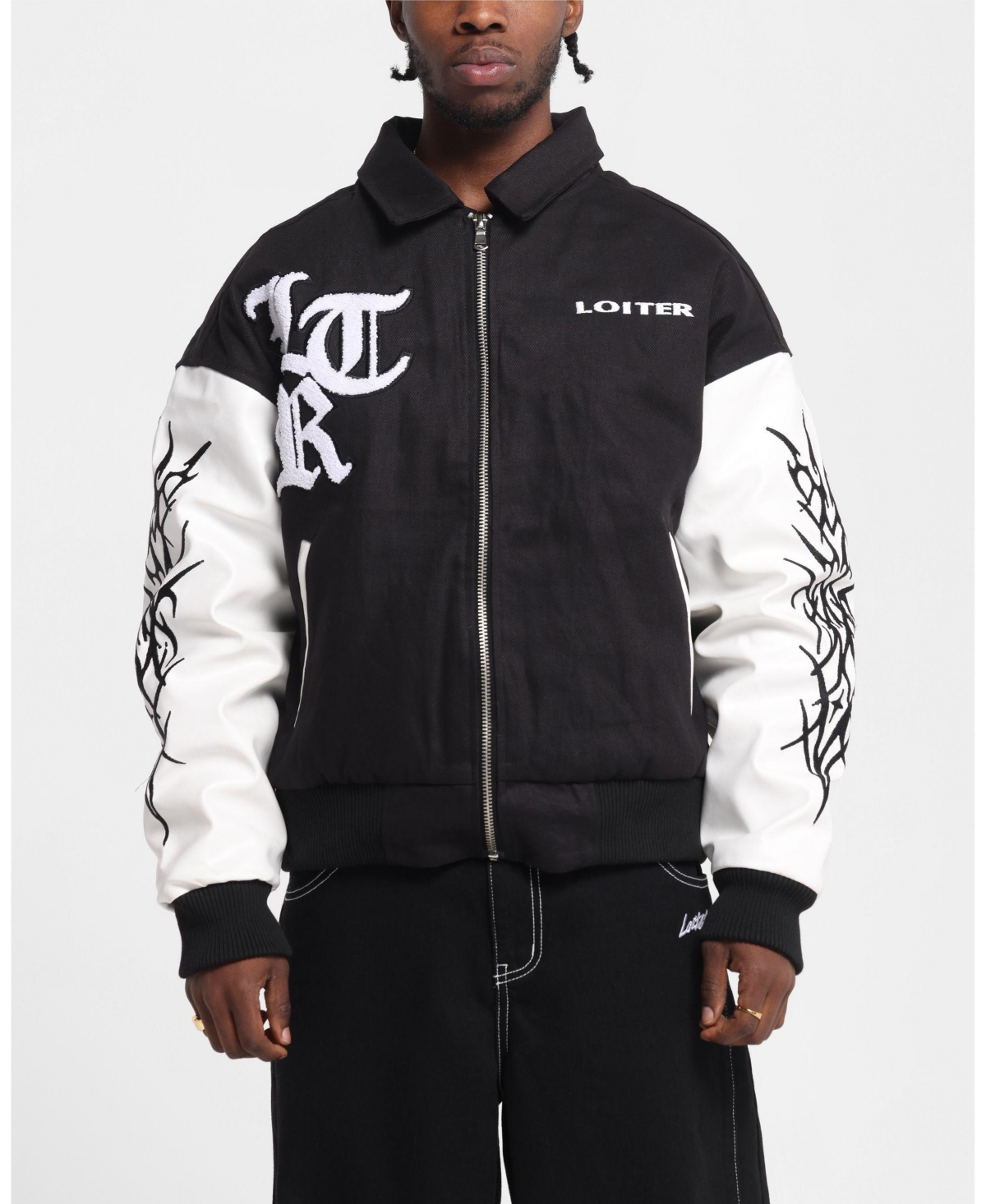 Click here for Loiter Mens Cyber Varsity Jacket - Black prices