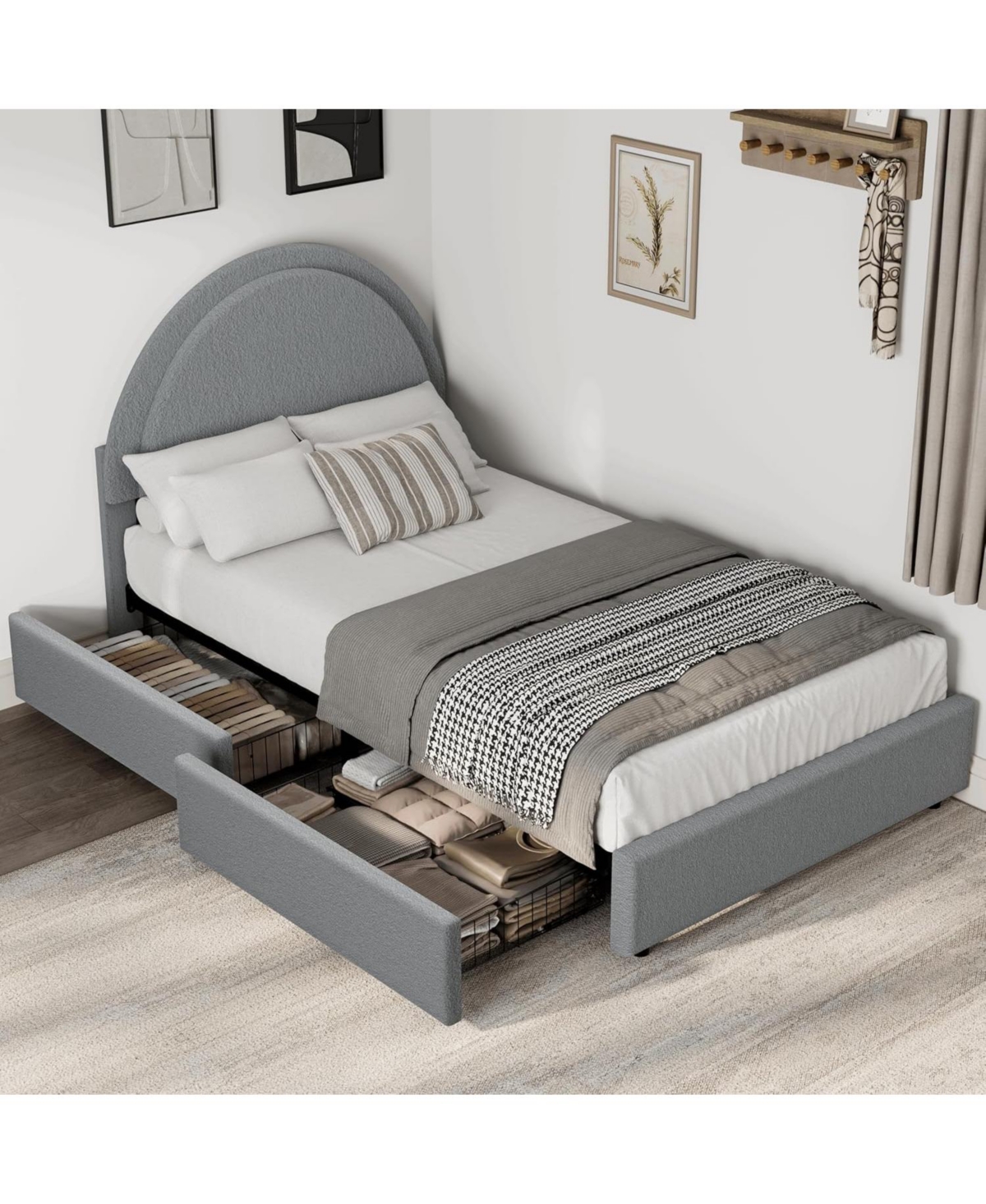 Click here for gaomon California Metal Bed Frame with Headboard a... prices