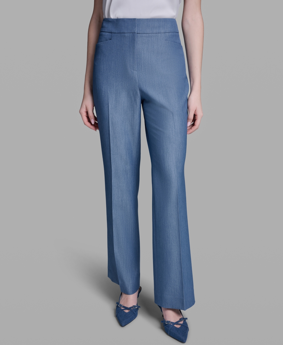 Click here for Bcbg Womens High-Rise Wide-Leg Denim Pants - Light... prices