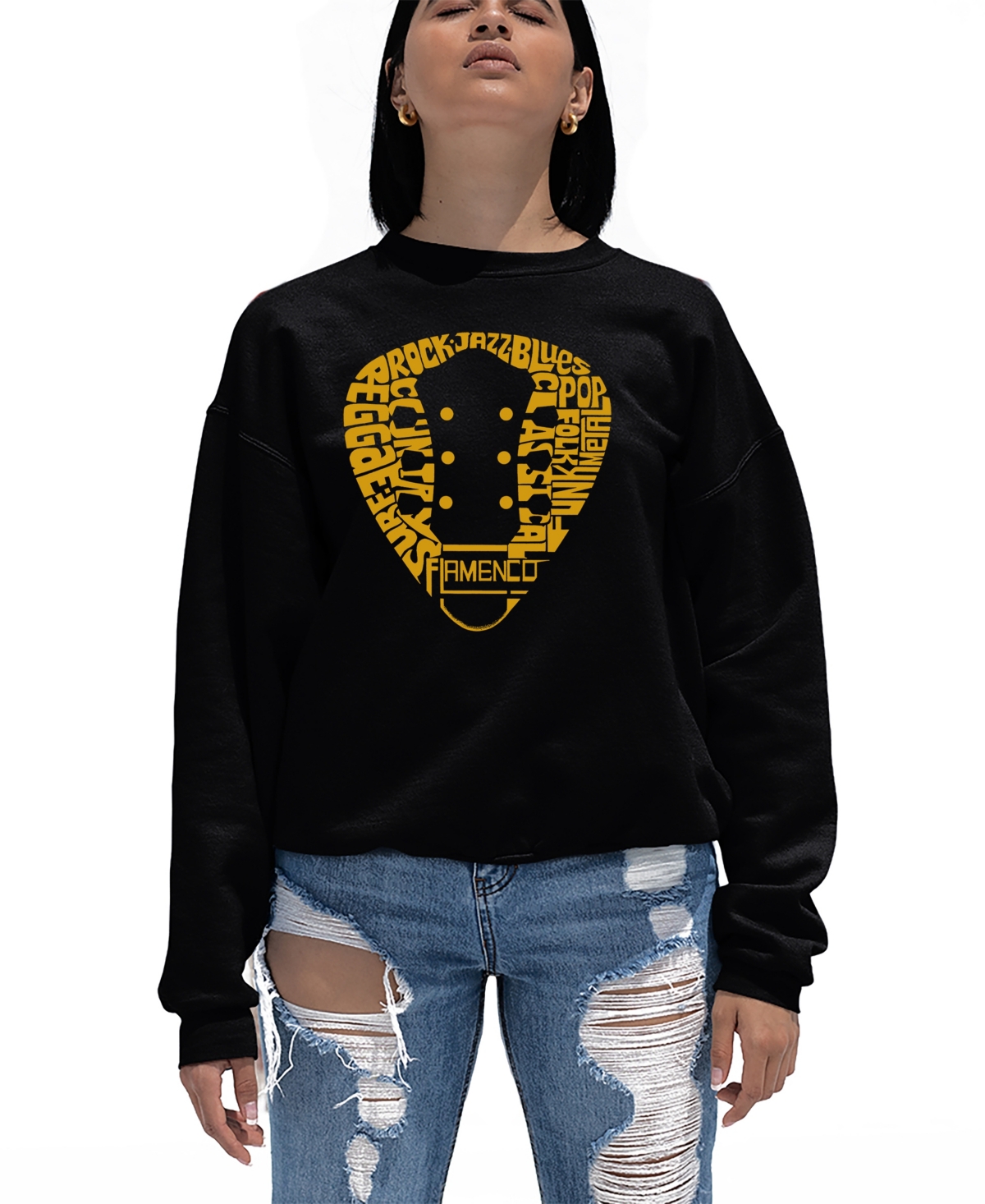 Click here for La Pop Art Womens Guitar Pick Genres Word Art Crew... prices