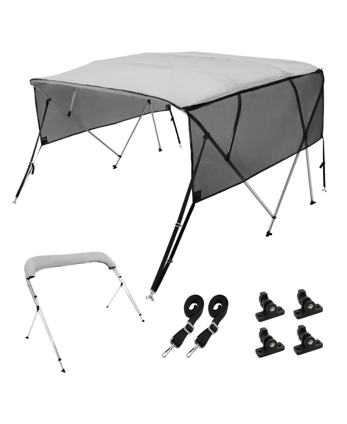 Click here for Mecale 4 Bow Bimini Top 8 Ft with Mesh Sidewalls a... prices