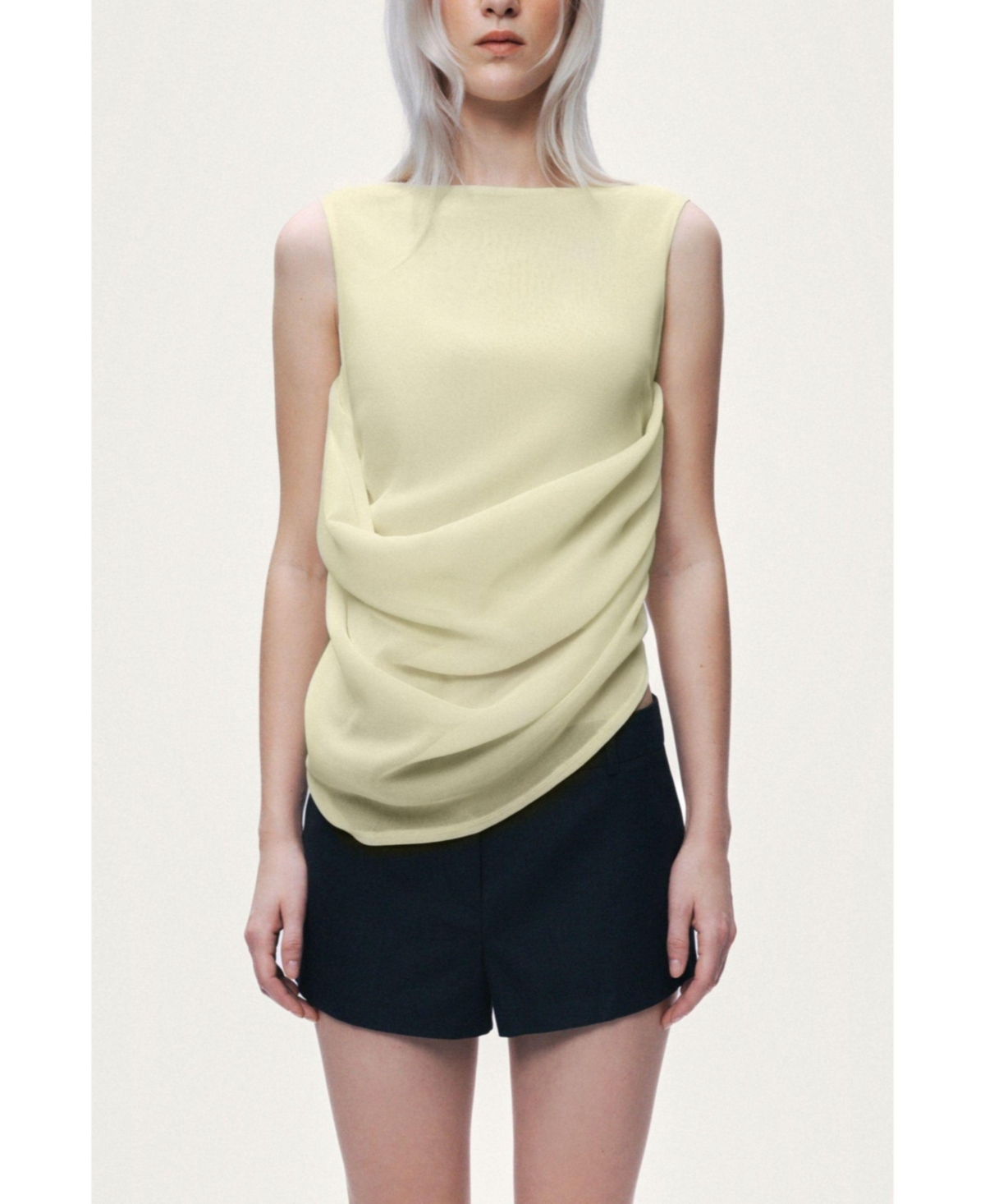 Click here for Nocturne Womens Draped Sleeveless Blouse - Yellow prices