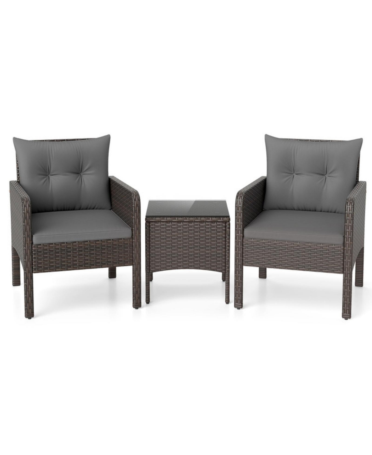 Click here for Gouun 3-Piece Compact Pe Wicker Patio Set with Cus... prices