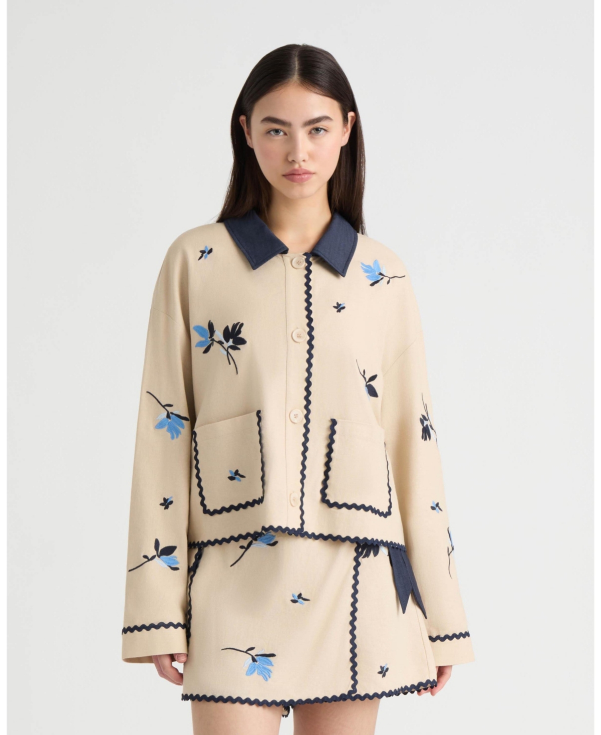 Click here for Nvlt Womens Embroidery Jacket - Natural prices