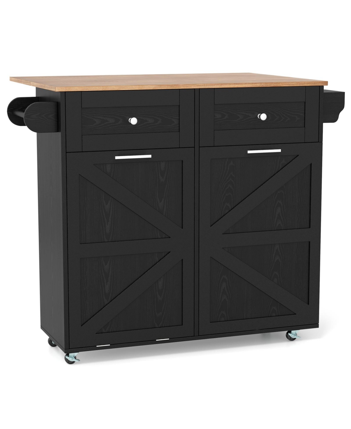 Click here for Sugift Rolling Kitchen Island with Trash Can Cabin... prices