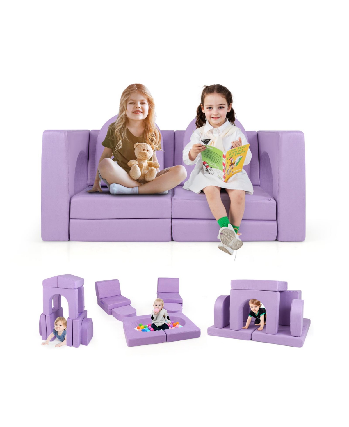 Click here for Sugift 8-Piece Modular Kids Play Couch with Comfy... prices