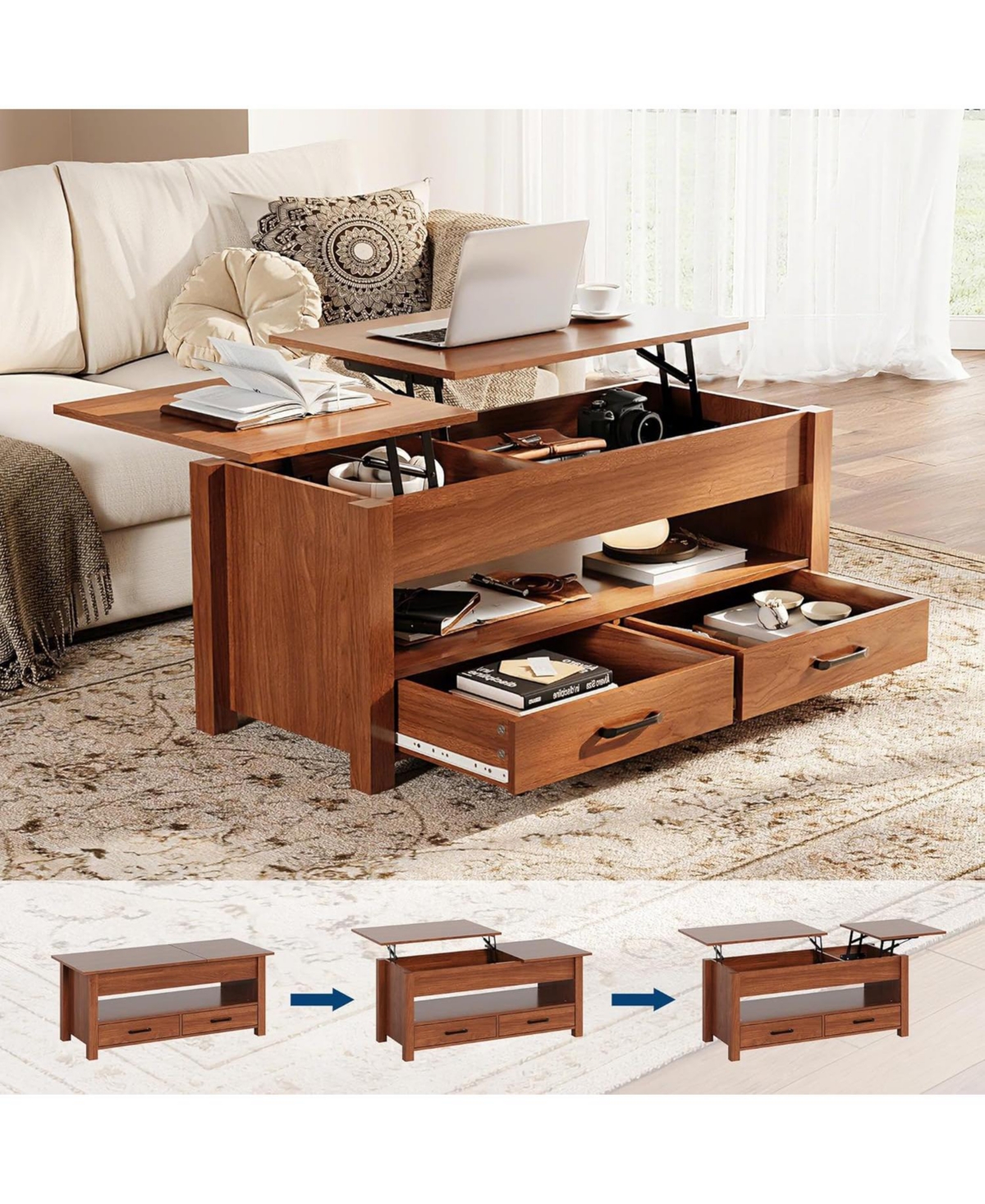 Click here for gaomon 47.2 Coffee Table with Storage  Multi-Funct... prices
