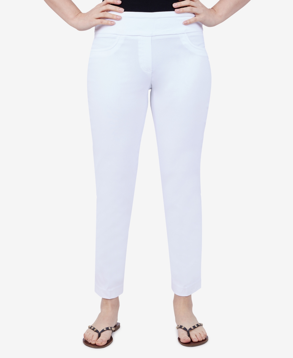 Click here for Ruby Rd. Plus Size Mid-Rise Ankle Pants - White prices