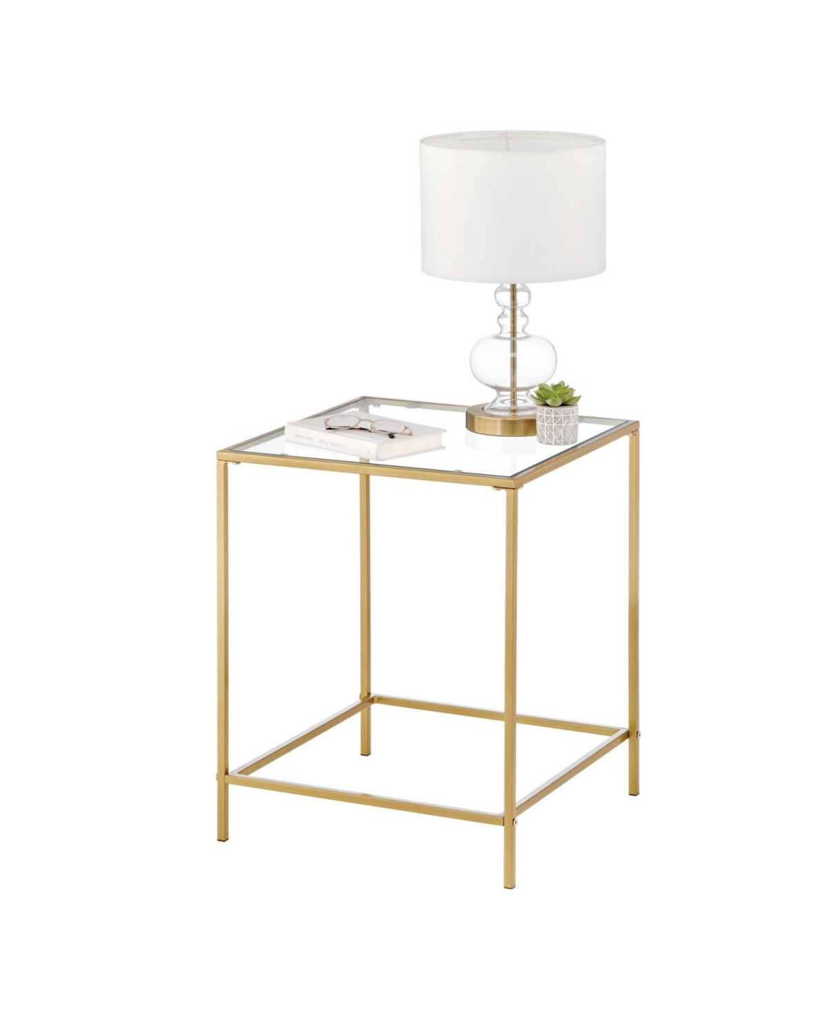 Click here for mDesign Metal and Glass Top Square Accent Side/End... prices