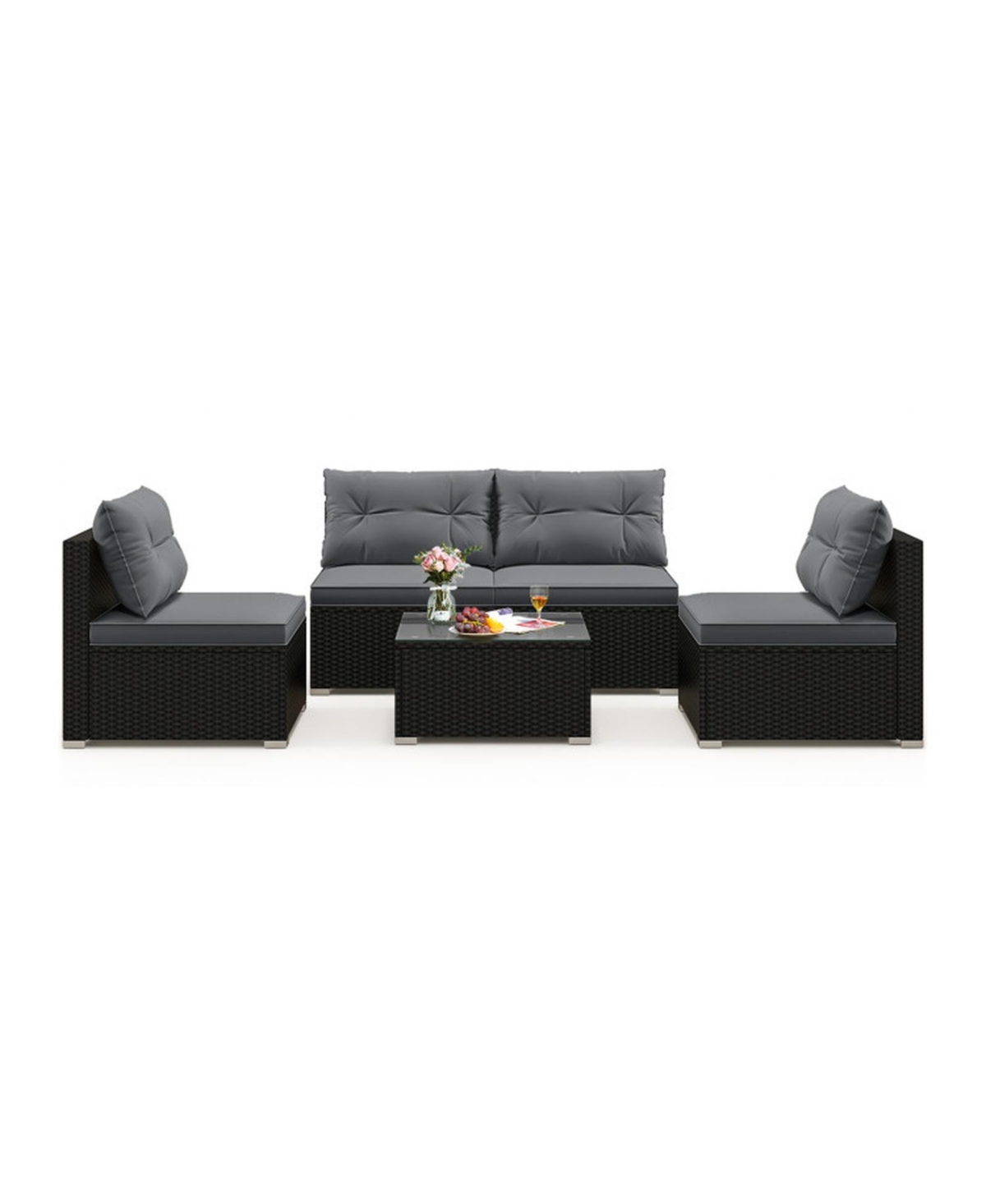 Click here for Gouun 5-Piece Wicker Patio Sofa Set with Cushions... prices
