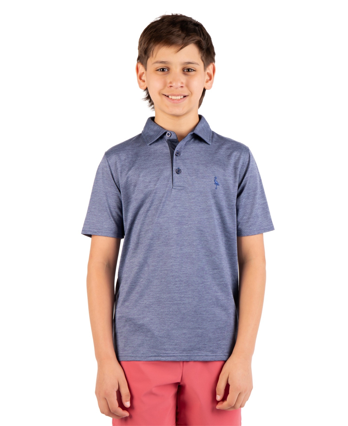 Click here for Tailorbyrd Boys Melange Mesh Performance Polo - De... prices