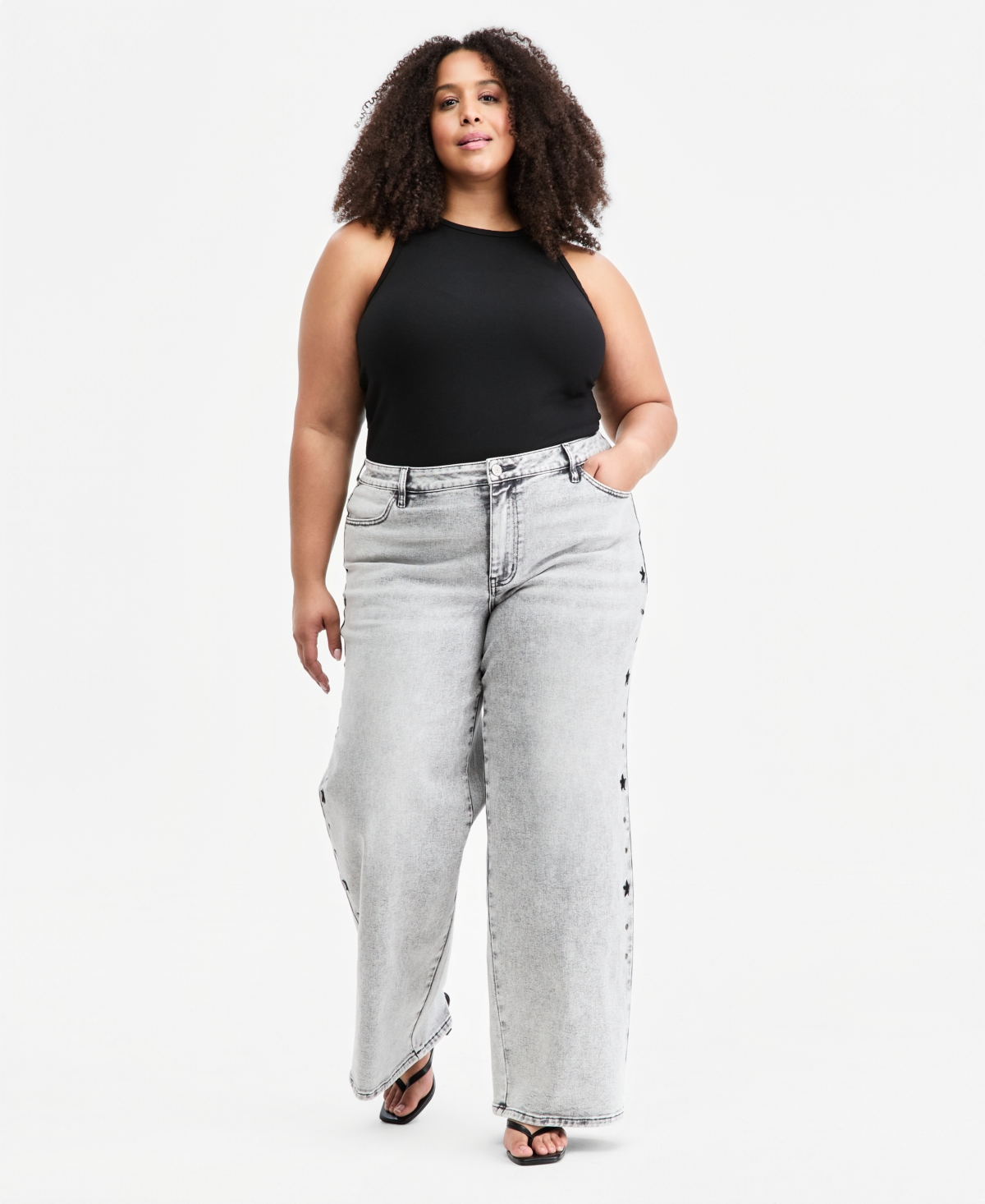 Click here for Madden Girl Trendy Plus Ultra 90s Studded Jeans -... prices