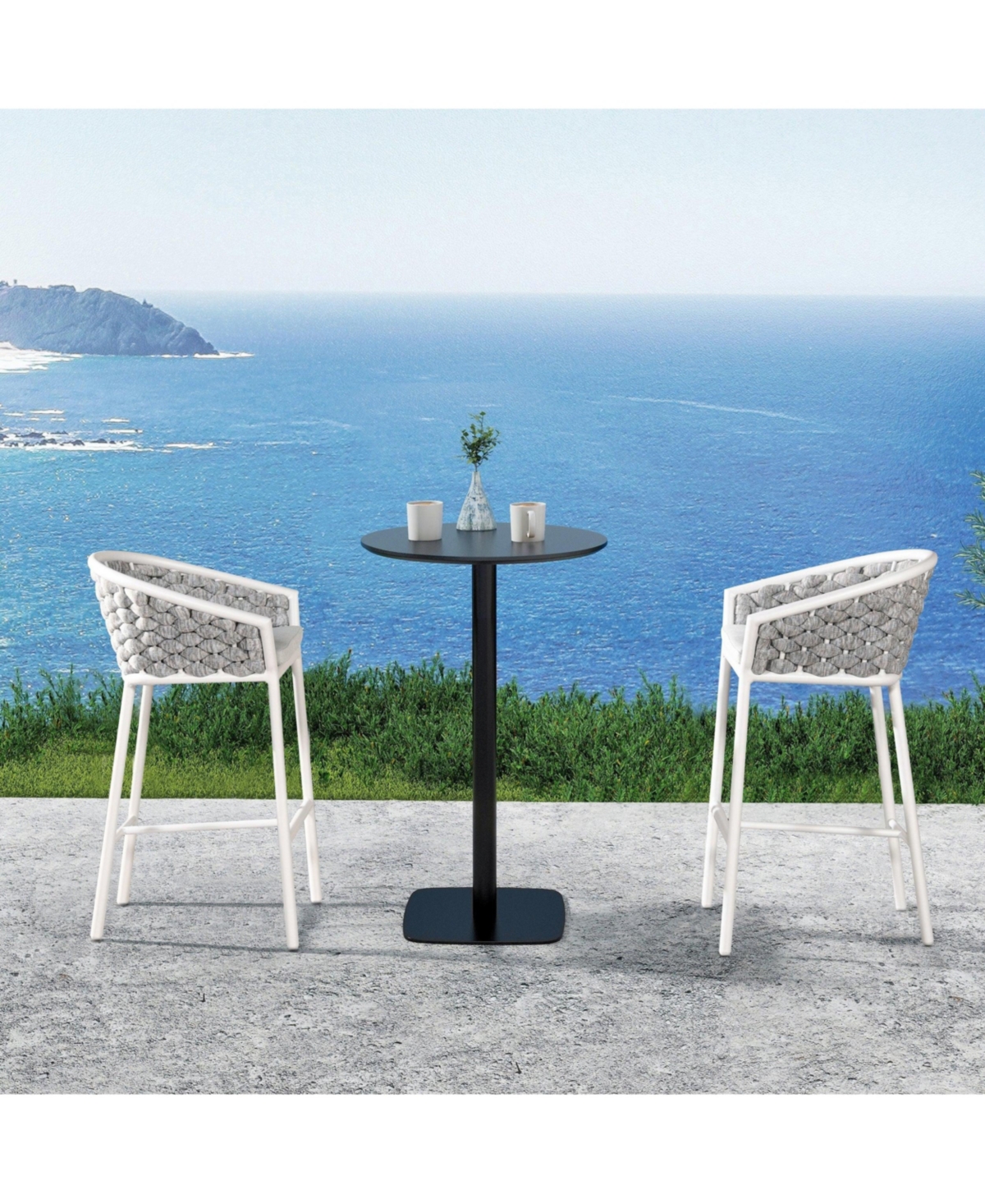 Click here for Mondawe Set of 2 Aluminum Outdoor 27.5 Bar Stool -... prices