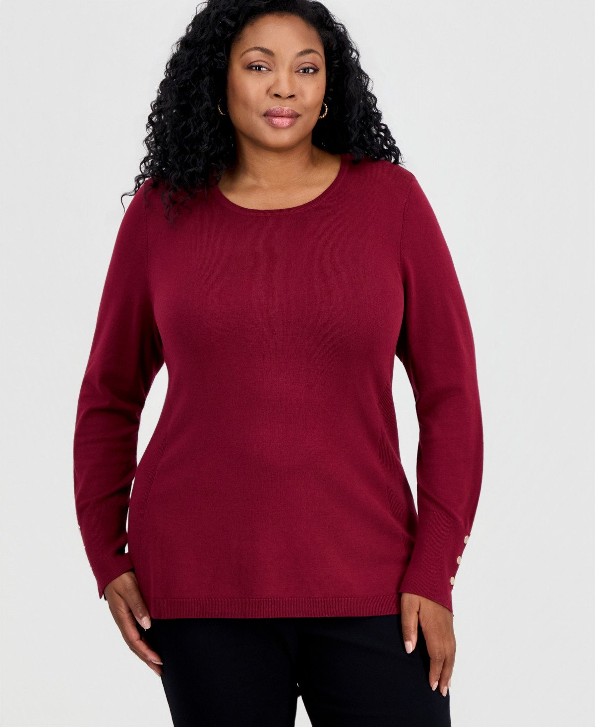Click here for Jm Collection Plus Size Crewneck Long-Sleeve Sweat... prices