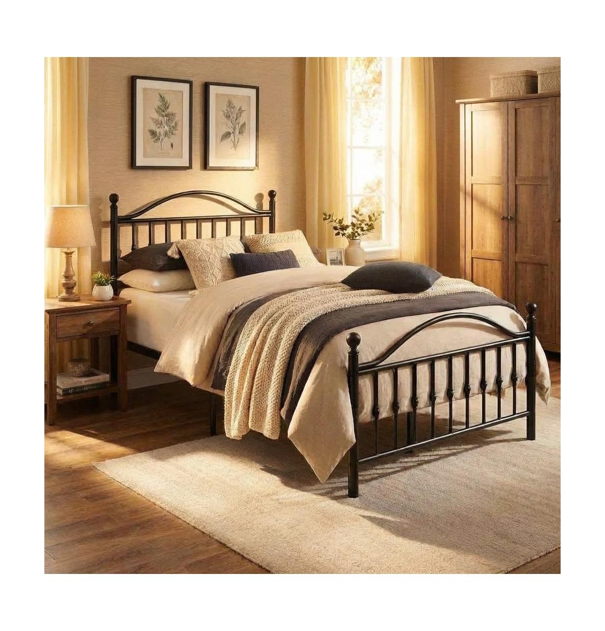 Click here for gaomon Metal Platform Bed Frame with Graphic Headb... prices