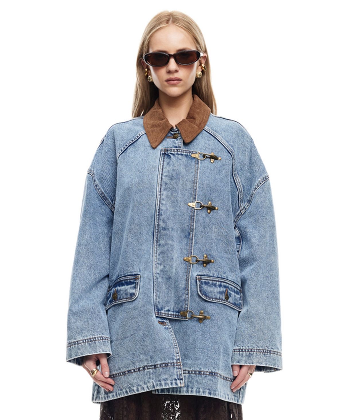 Click here for Lioness Womens District Jacket - Denim Blue prices