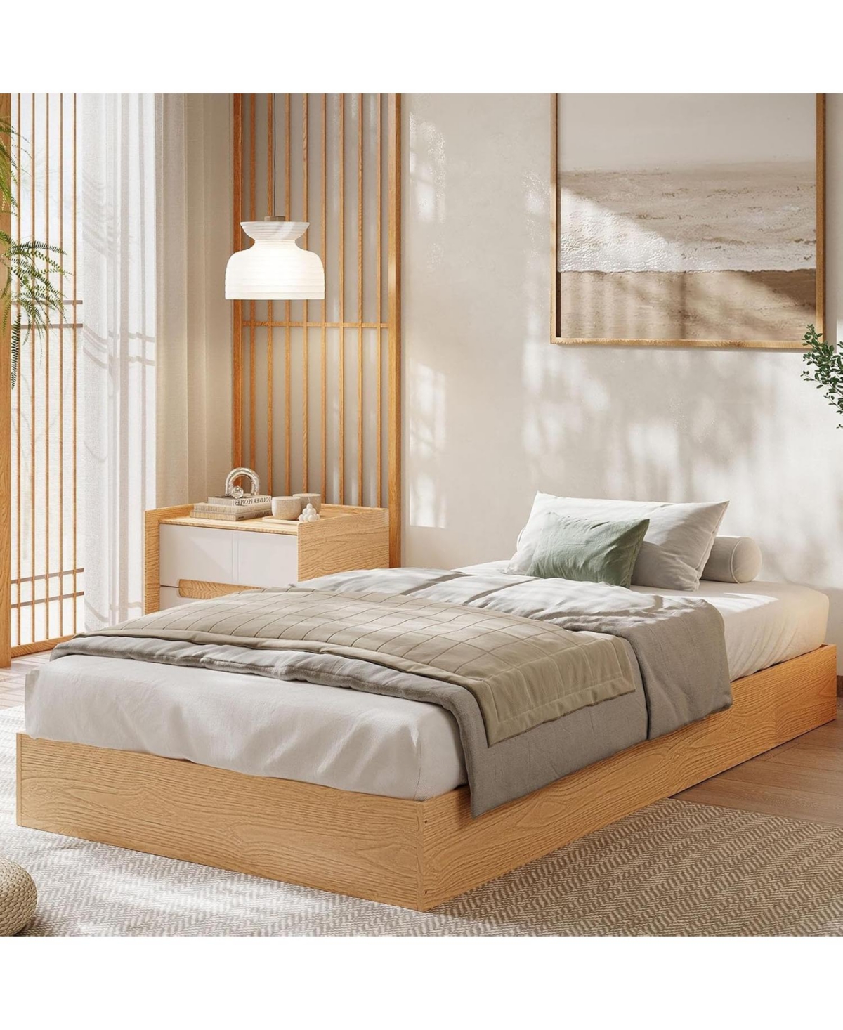 Click here for gaomon Platform Bed Frame with Wooden Slats  Floor... prices