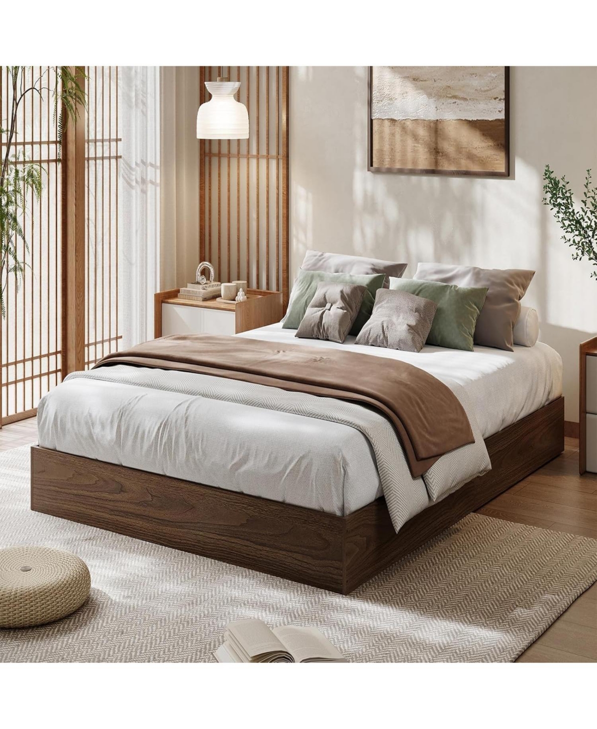 Click here for gaomon Platform Bed Frame with Wooden Slats  Floor... prices