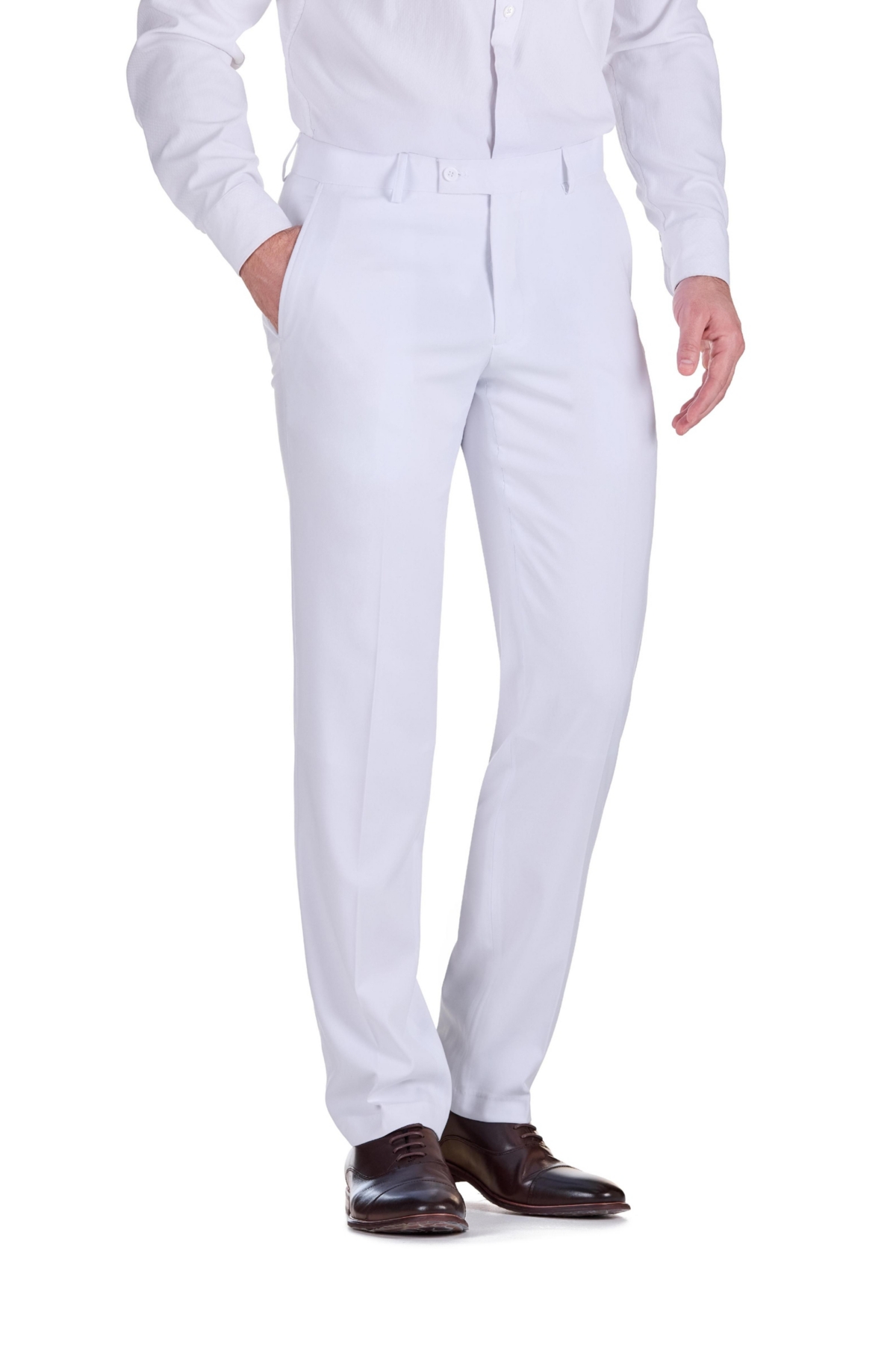 Click here for Gino Vitale Mens Slim Fit Stretch Dress Pant - Whi... prices