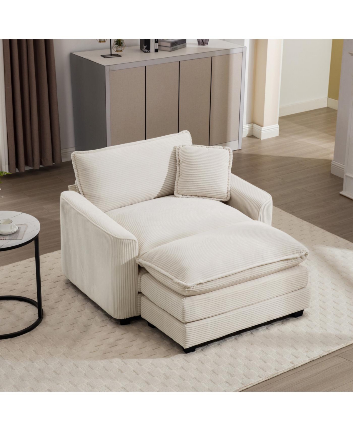 Click here for Streamdale Furniture Corduroy Chair with Ottoman a... prices