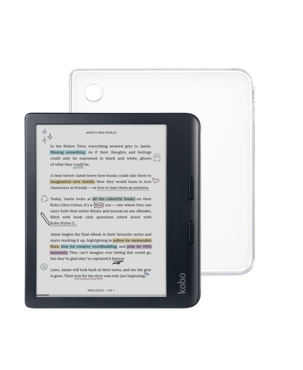 Click here for Kobo Libra Colour eReader with Clear Case Bundle -... prices