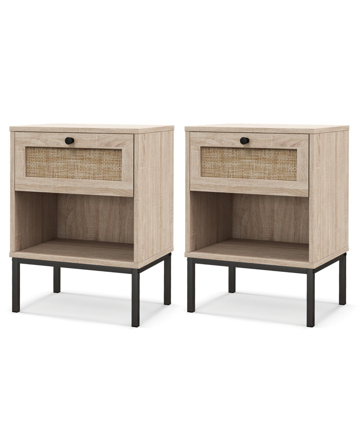 Click here for Gouun Rattan Nightstand Set of 2 with Drawer and O... prices
