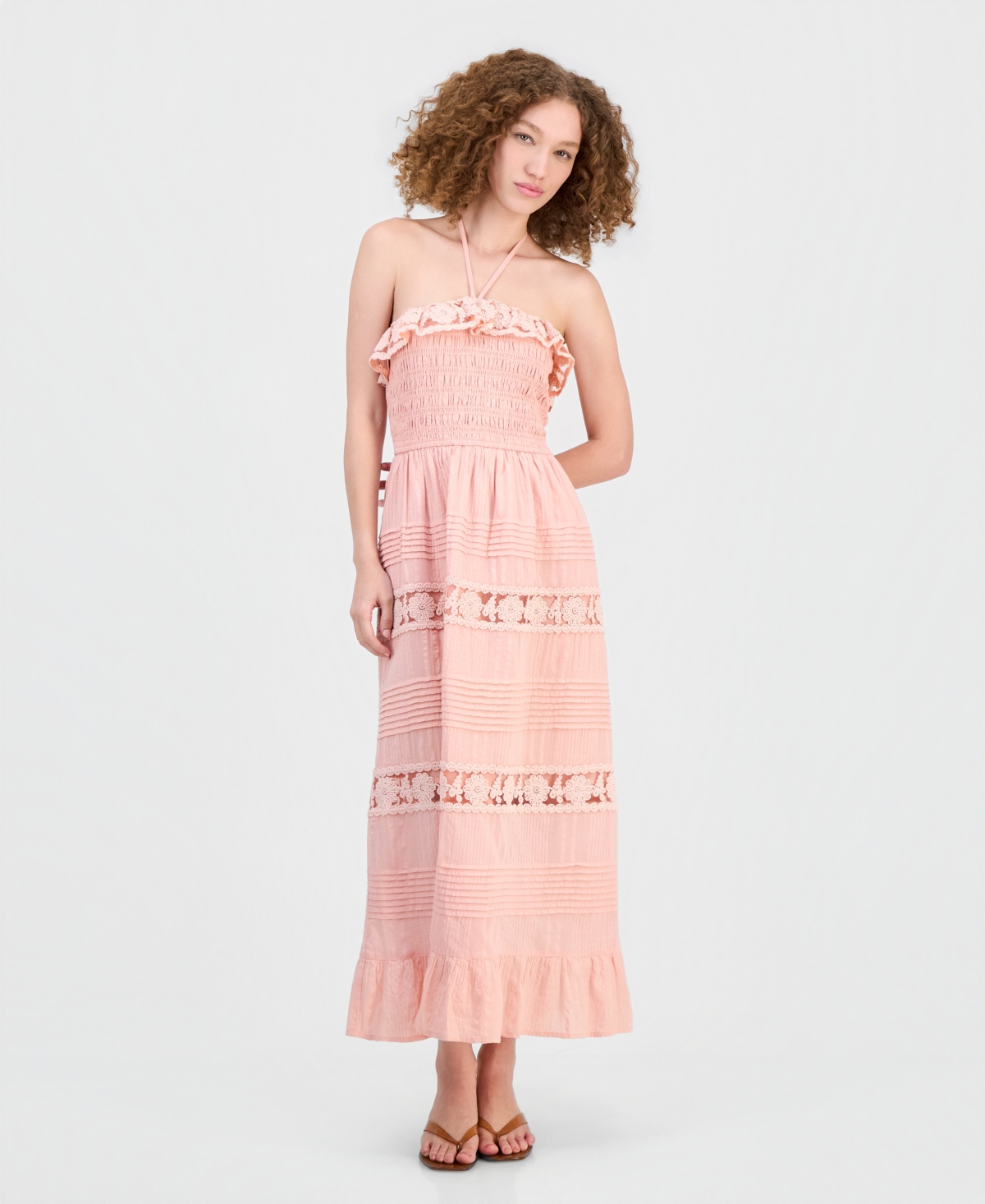 Click here for And Now This Womens Cotton Lace-Detail Fit & Flare... prices