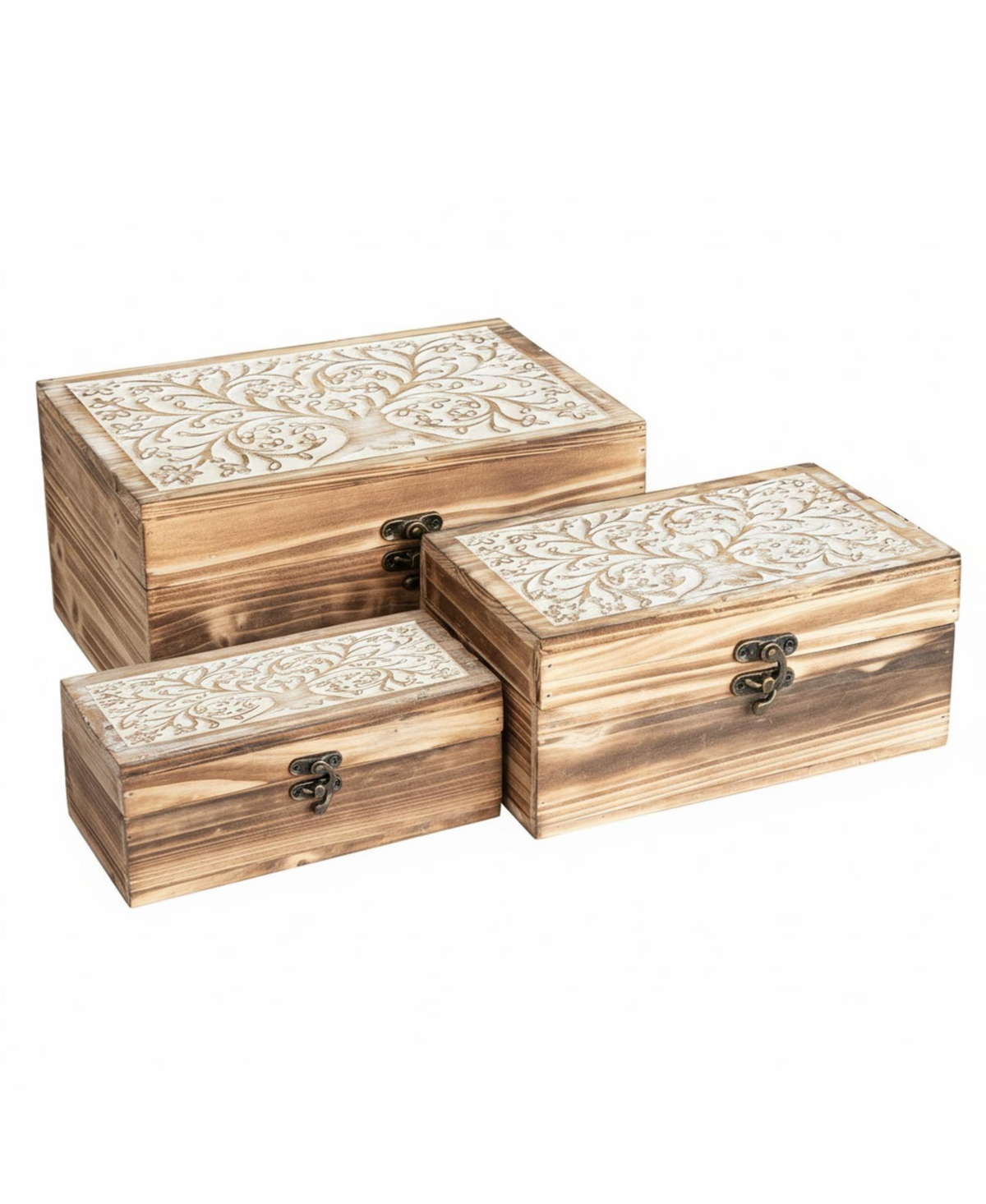 Click here for Yigii 3 Piece Tree Of Life Carved Wooden Keepsake... prices