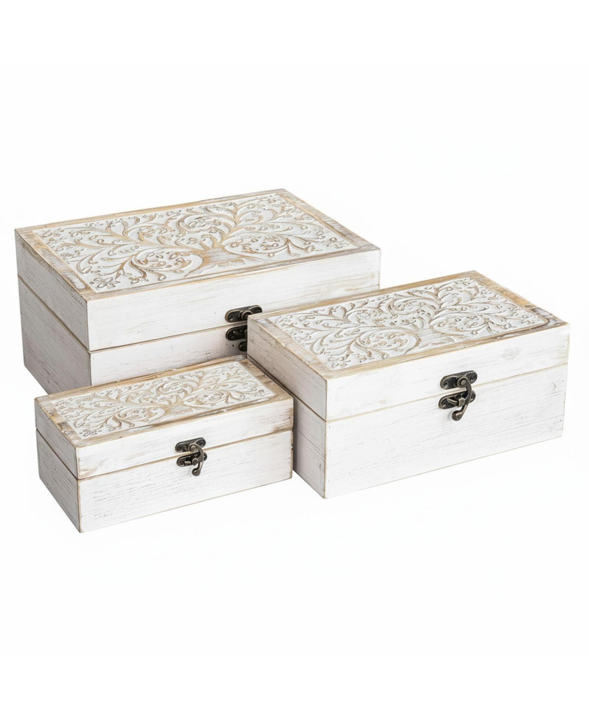 Click here for Yigii 3 Piece Tree Of Life Carved Wooden Keepsake... prices