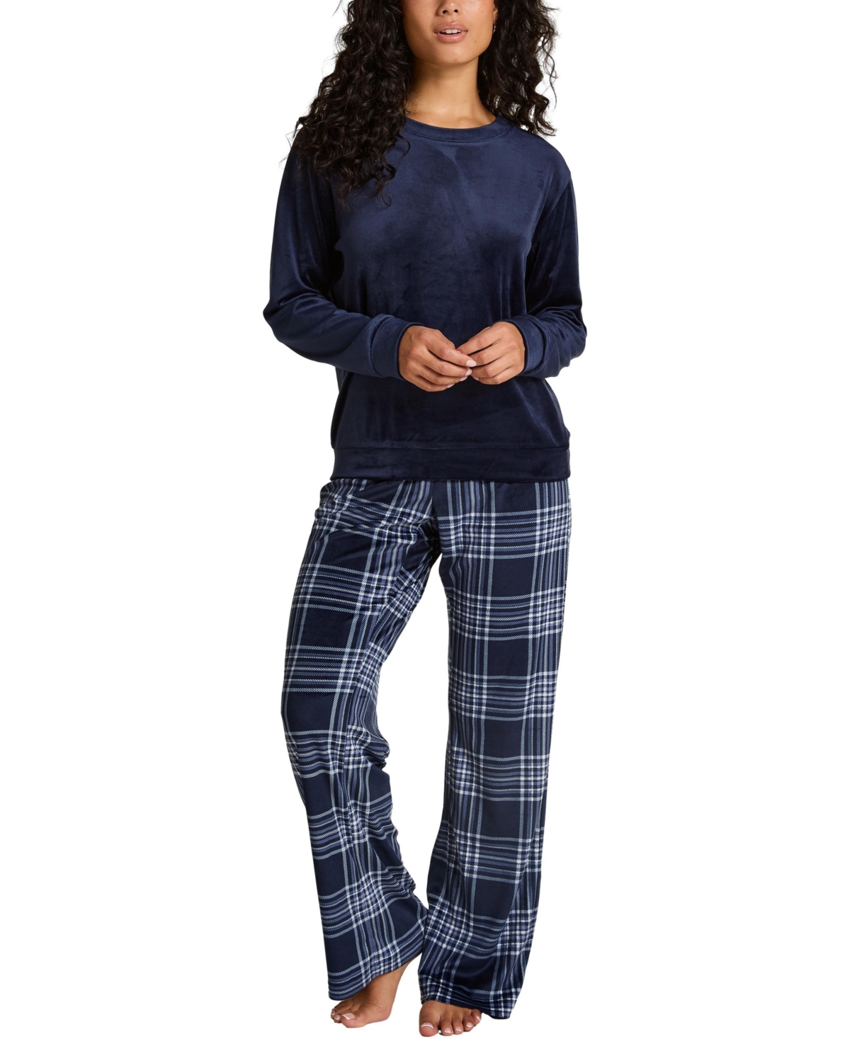 Click here for Hunkemoller Womens Velvet Pyjama Set - Blue prices