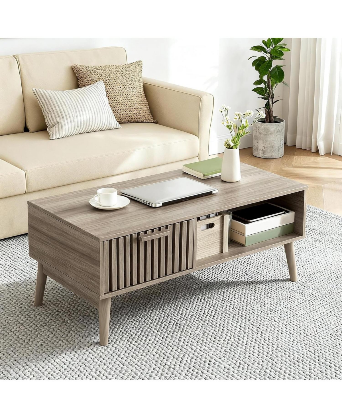 Click here for gaomon 39.4 Mid Century Modern Coffee Table with S... prices