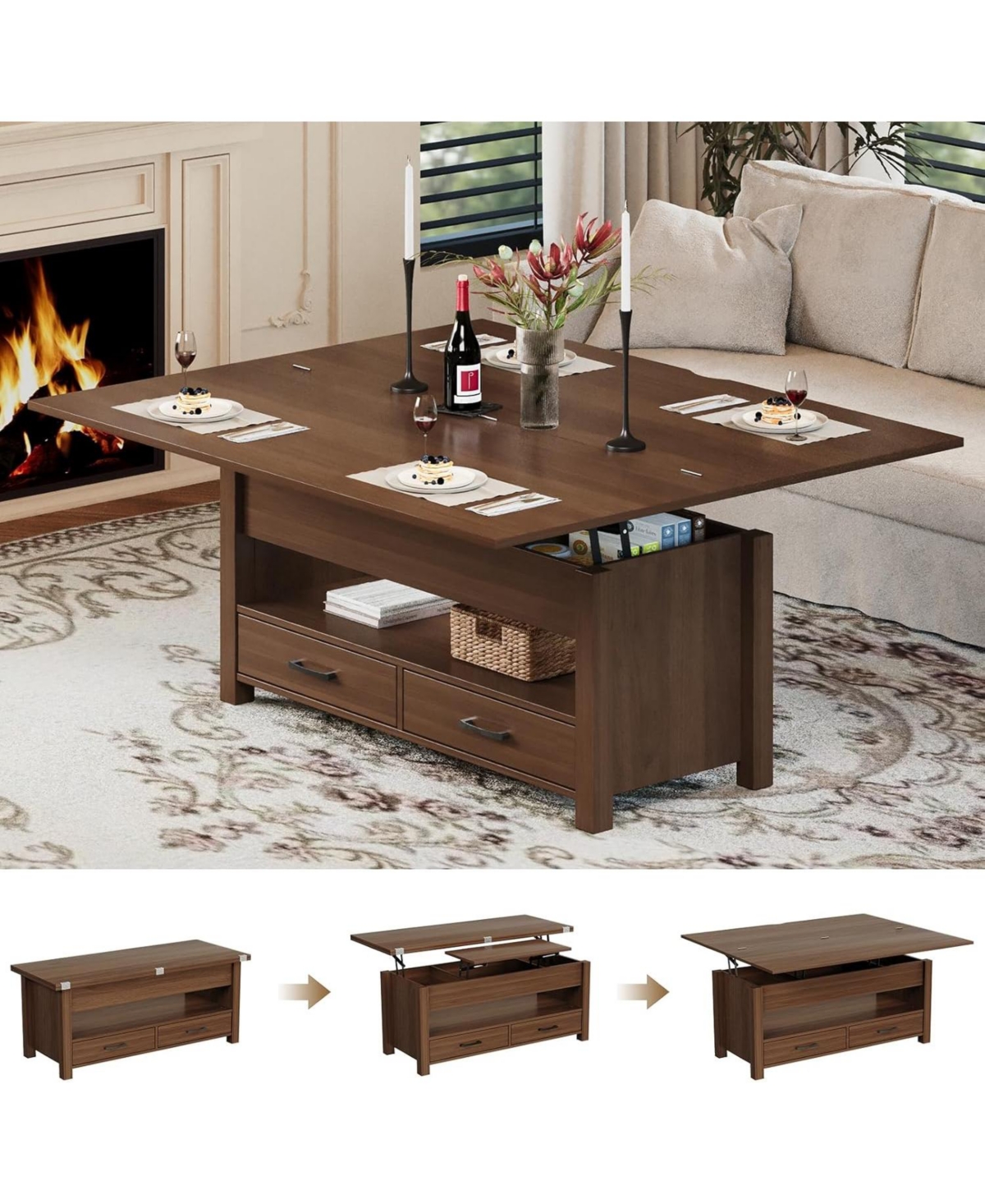 Click here for gaomon Coffee Table Lift Top  Multi-Function Conve... prices