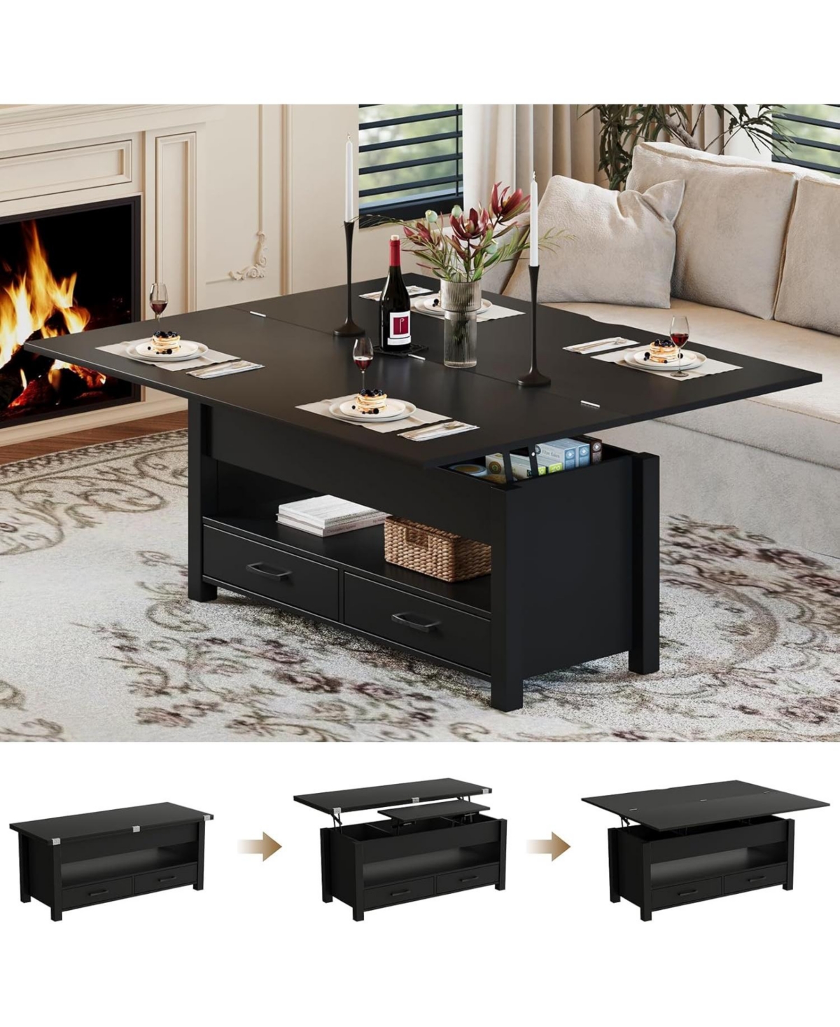 Click here for gaomon 40 Coffee Table Lift Top  Multi-Function Co... prices