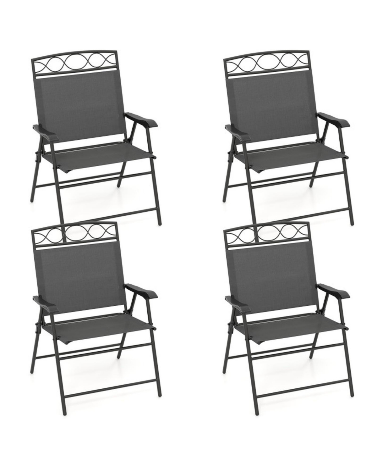 Click here for Sugift Set of 4 Patio Folding Dining Chairs with A... prices