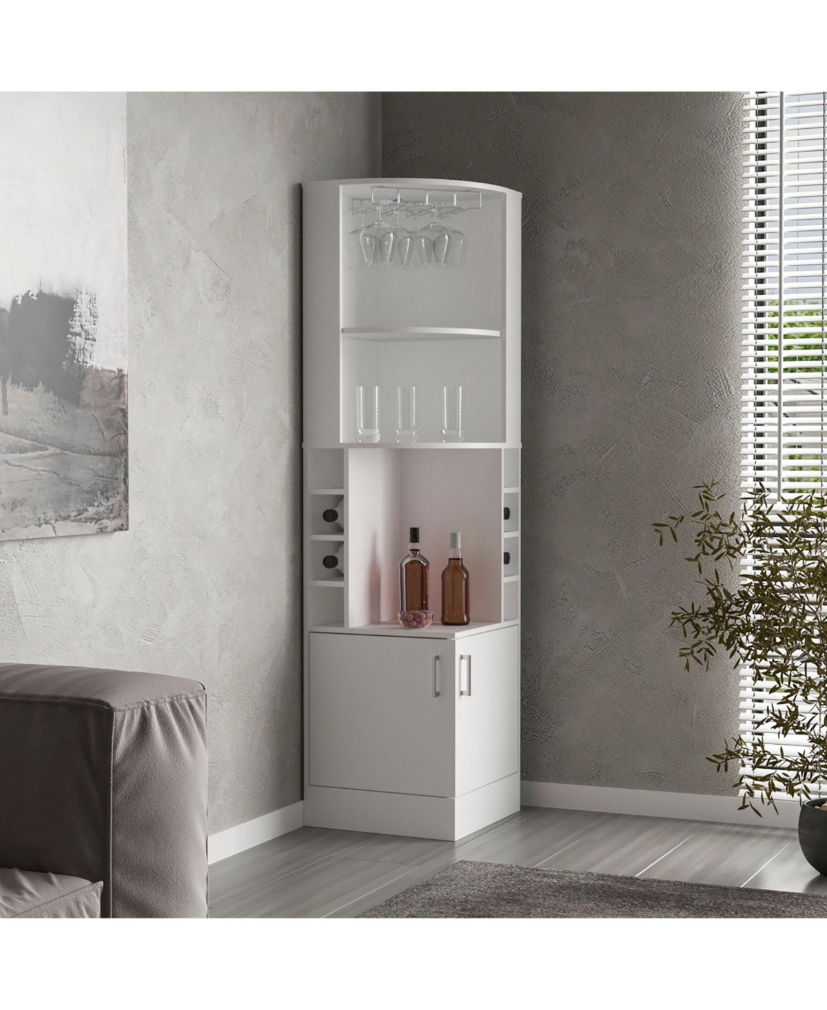 Click here for Flynama Corner Bar Cabinet with Double Doors  Glas... prices